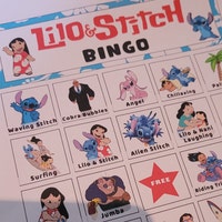 Lilo and Stitch Hawaiian Bingo Game-set of 15 Cards - Birthday Party ...