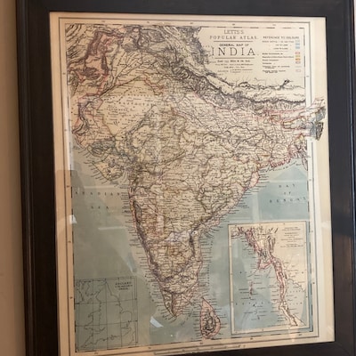 Vintage Map of India Archival Reproduction India Wall Map Print on ...