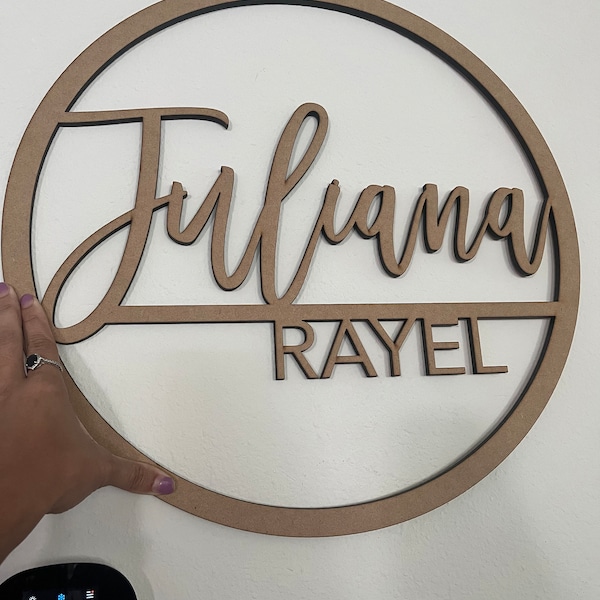 Round Baby Name Sign, Custom Baby Name Sign, Nursery Sign, Nursery ...