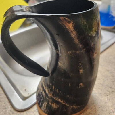 Medieval Real Ox Horn Cup Mug Rustic Viking Drinking Beer Mug Cup ...