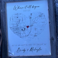 Where We Met Map, Personalized Couples Gift, Custom Map, Boyfriend Gift ...