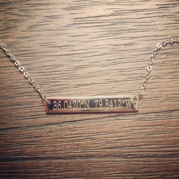 Inspirational Custom Coordinates Necklace Coordinate Necklace Latitude ...