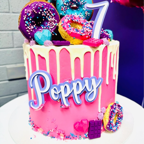 Personalised Daisy First Birthday Girl Custom Cake Topper in Double ...