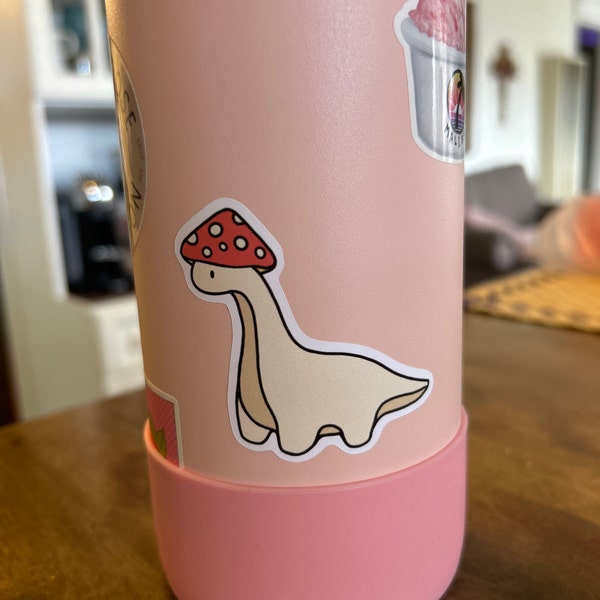 Cute Brontosaurus Dinosaurs Wearing Hats Matte Stickers - Cottagecore ...