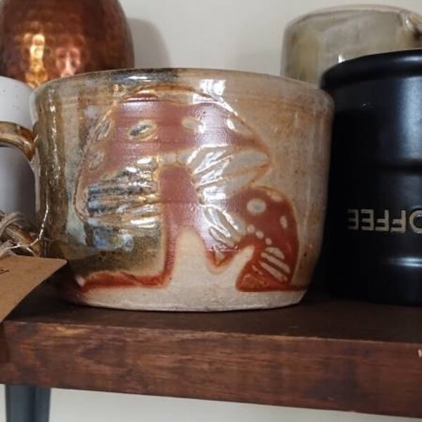 Handmade Swirly Turquoise Coffee Mug, Small Ceramic Cup, Rustic Wheel ...