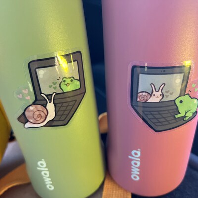 Date Night Clear Sticker Set of 2 / Snail and Frog Stickers / Cute ...