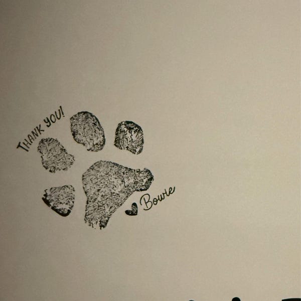 Dog Paw Print Stamp, Pet Print Autograph Stamp Name Custom Rubber or ...