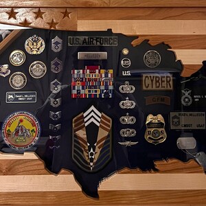 Handcrafted Air Force Shadow Box Oak & Black Walnut - Etsy