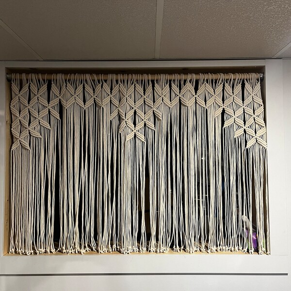 Macrame Room Divider 4 Door Panel, Handmade Macrame Curtain, Bohemian ...