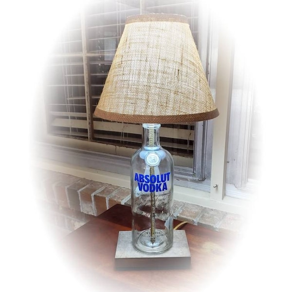 Crown Royal Whiskey Liquor Bottle TABLE LAMP With Wood Base, Desk ...