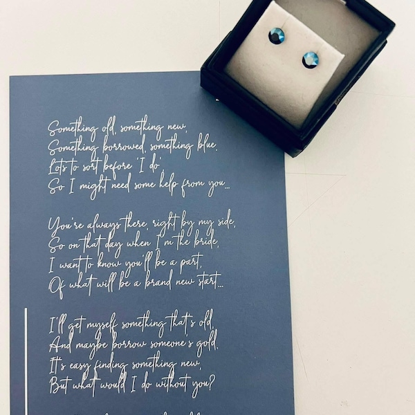 Will You Be My Something Blue? Poem, 5x7" Print, Wedding, Sister, Old ...