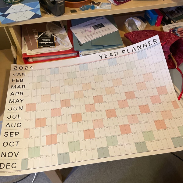 2025 - 2026 Coastal Colours Academic Wall Planner, A2 Wall Calendar ...