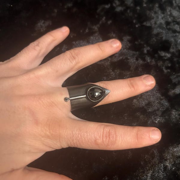 Witchy Ring for Women Gothic Rings Black Rings Wide Band Ring ...