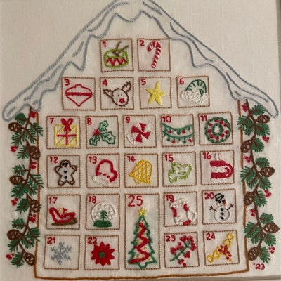 Advent Calendar Hand Embroidery Pattern, Stitch-a-day DIY Christmas ...