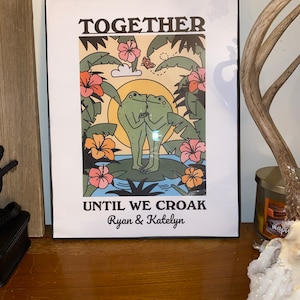 Personalized Couple Print, Custom Frog Illustration, Anniversary ...