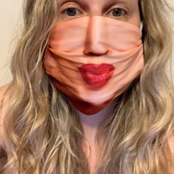 Valentine's Day Gift for Her, Lips Face Mask Adults, Kiss Face Mask ...
