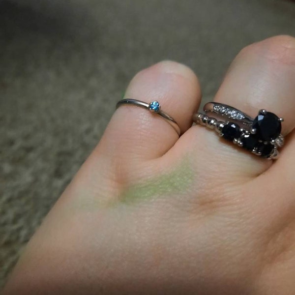 Amethyst Ring Silver Thin Silver Stacking Ring Birthstone Ring for Her ...