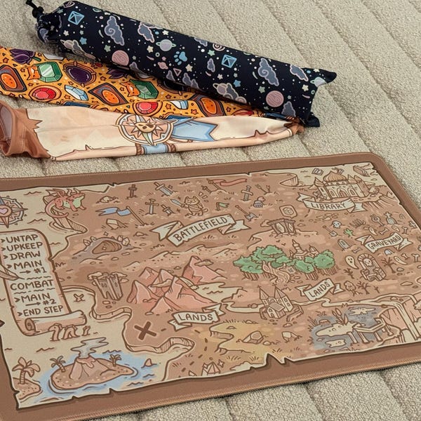 Treasure Map Playmat With Phases and Zones // Deskmat and Mousepad ...