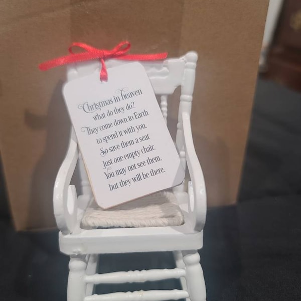 Christmas in Heaven Ornament Memorial With Wooden Rocking Chair - Etsy