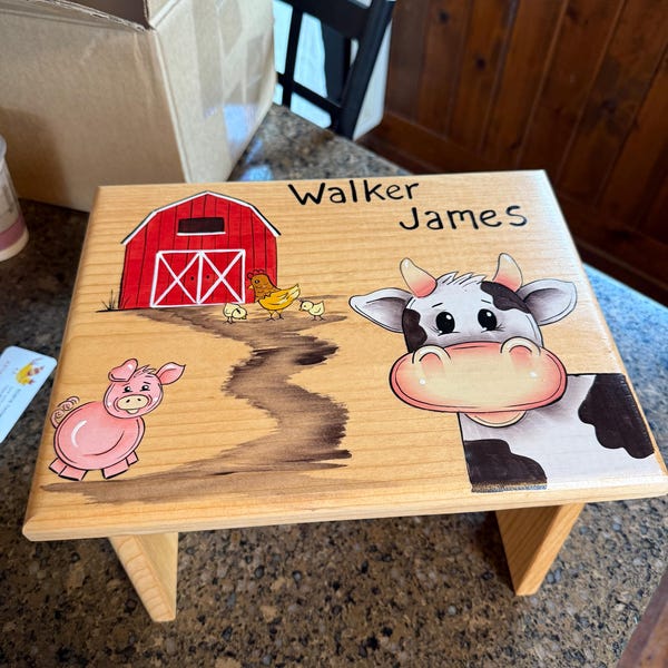 Kids Step Stool, Fox Step Stool, Wildlife Step Stool, Kids Foot Stool ...