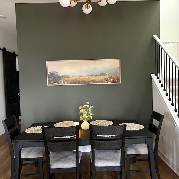 Vintage Spring Meadow Forest Landscape Wall Art, Long Horizontal ...