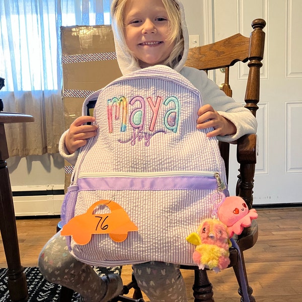 Kids Personalized Applique Backpack, Fabric Name Backpack, Daycare ...