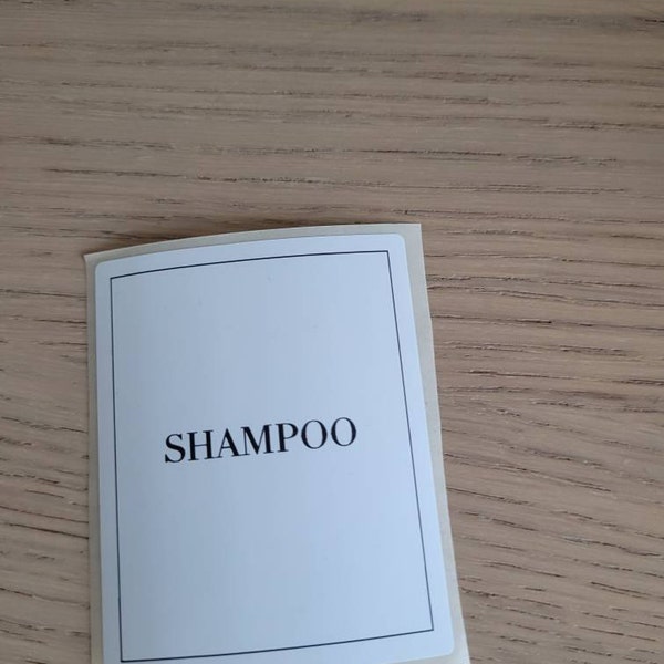 White Waterproof Bathroom Labels Pump Bottle Labels, Shampoo ...