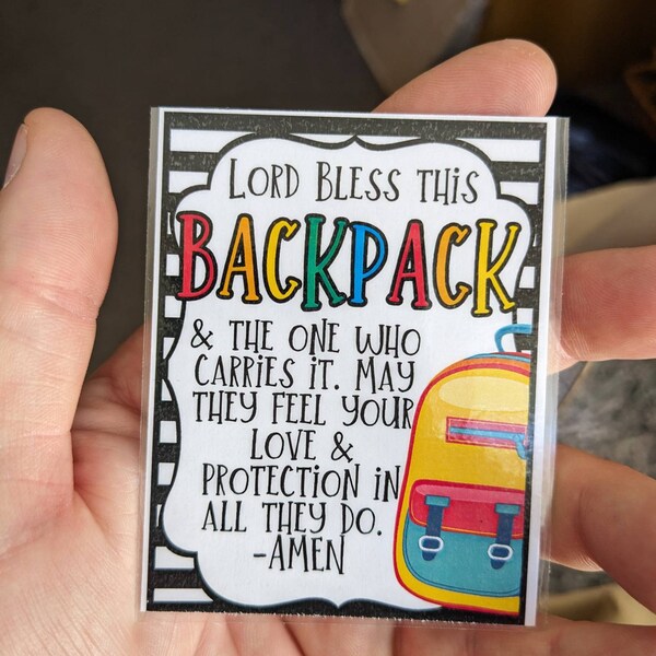 Backpack Prayer Tag - Sunday School Printable - Church Printable ...