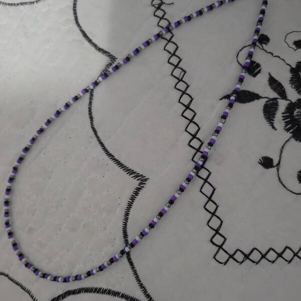 Discrete Agender Flag Seed Bead Necklace, Subtle Pride Flag, Closeted ...