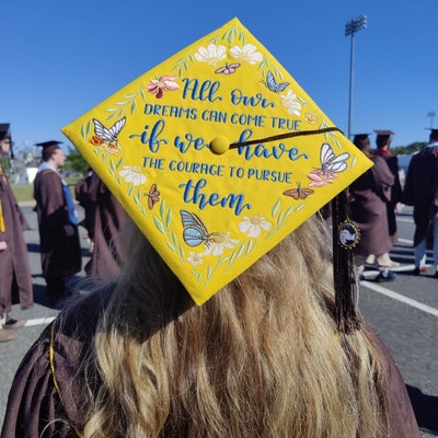 Embroidered Wreath Graduation Cap Topper Grad Cap Decoration - Etsy