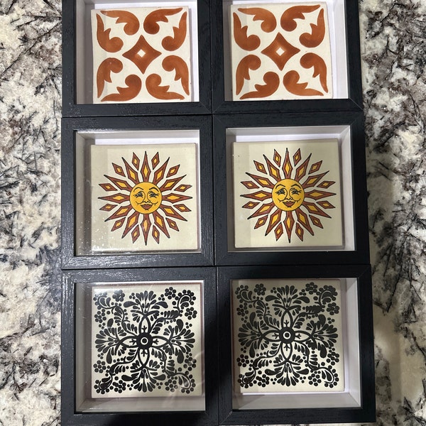 Black Frame 5x5 Talavera Tile Shadow Box Single Frame / Talavera ...