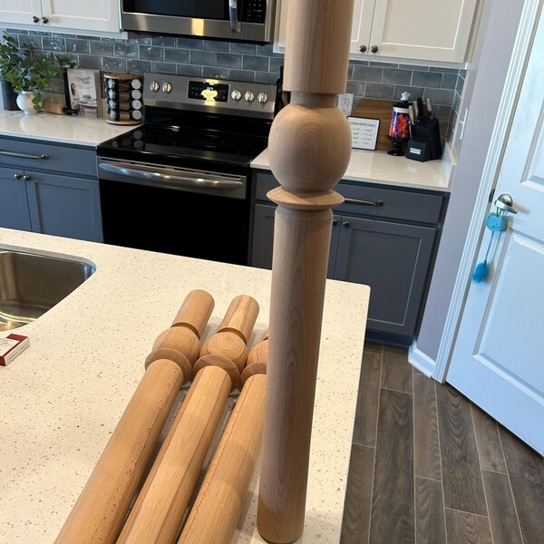 Turned Table Legs, Set of 4, Table Legs Wood, Dining Table Legs, Coffee ...