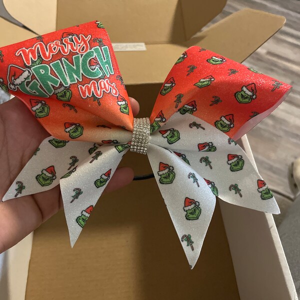 Grinch Hair Bows, Mr Mean One, Christmas Hair Bow, Holiday Baby Toddler ...