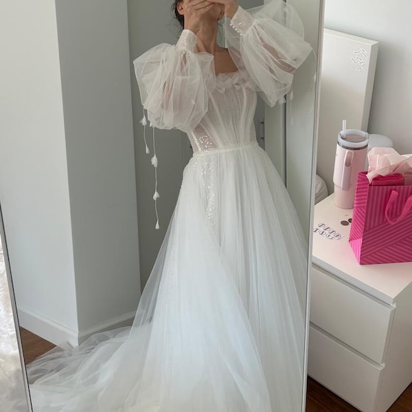 Sheath Mermaid Wedding Dress, Basque Waist, V Corset Wedding Dress ...