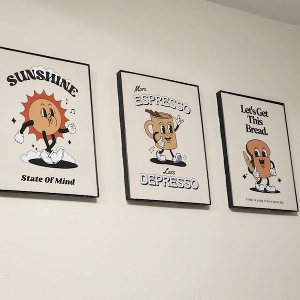 Retro Mascot PRINTABLE Poster, Let's Get This Bread, Motivational ...