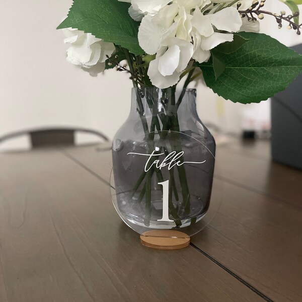 Round Table Numbers With Stand Custom Paint Brush Style Background or ...