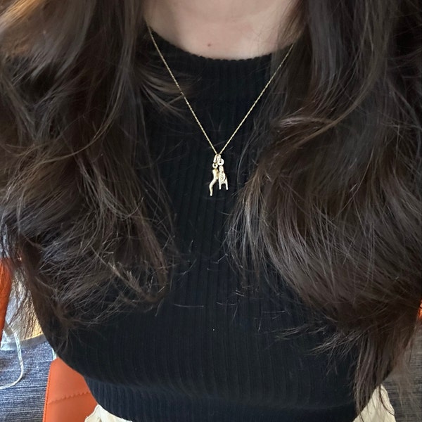 Gold Mano Cornuto Hand Symbol Pendant Necklace - 10 Karat Solid Gold ...