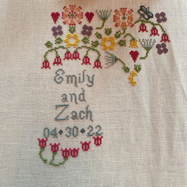 Flower Wedding Cross Stitch Kit - Etsy