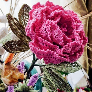 Crochet Peony Pattern Peony Crochet Flower Pattern Crochet Pattern ...