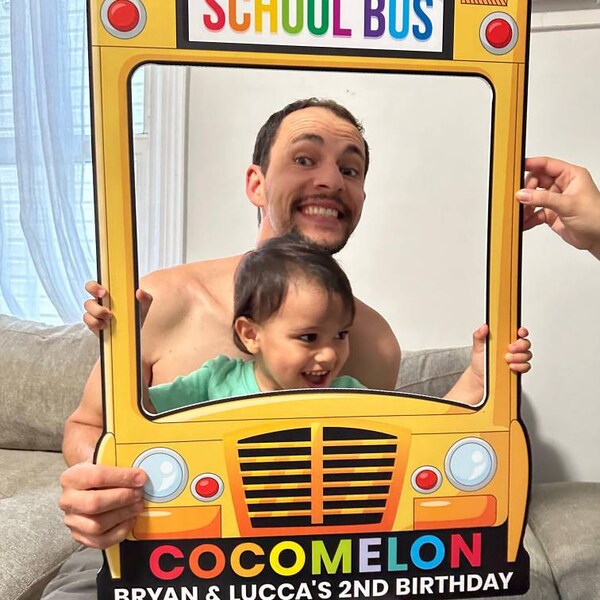Personalized Selfie Frame, School Bus Photo Selfie Frame, Back to ...