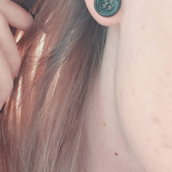 Plug Earrings - Gauges - Black Button 2g, 0g, and 00g - Etsy