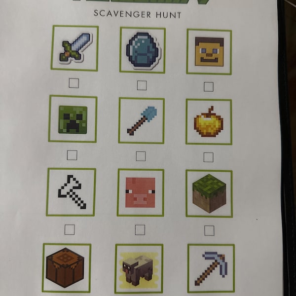 Minecraft Scavenger Hunt & Party Game | Instant Download Kids Game for ...