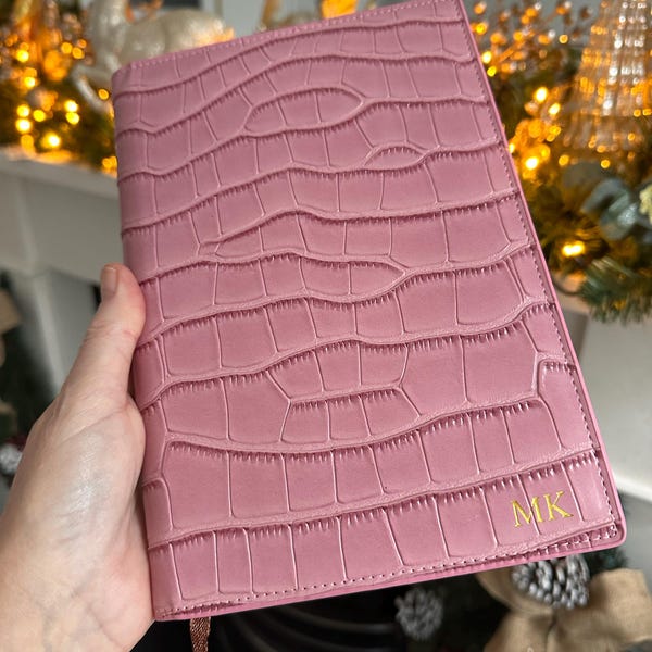 Personalised A5 Notebook Crocodile Leather Customised Initials - Name ...