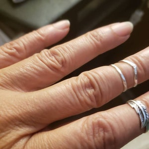 Sterling Silver Knuckle Ring Stacking Rings Midi Rings Mid Finger Ring ...