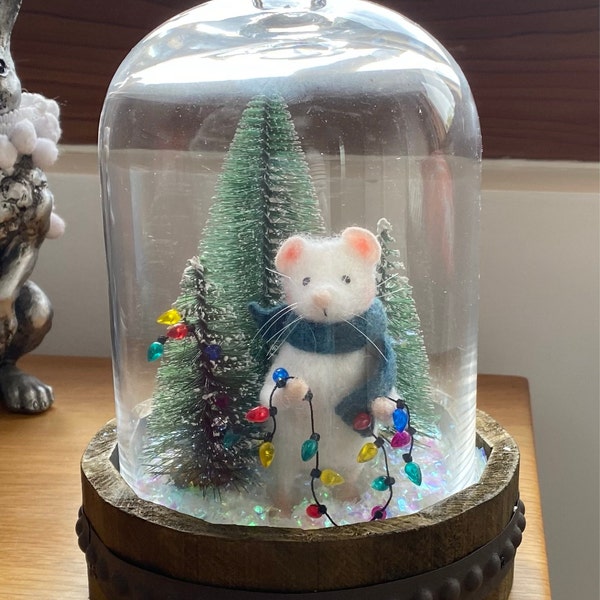 Festive Needle Felted Christmas Mouse - Gifts, Adorable Holiday Decor ...