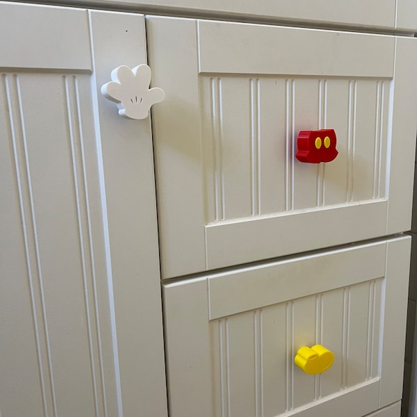 Mickey Mouse and Minnie Mouse Drawer Knobs/handles for Nurseries, Kid's Rooms, Cabinets, and ...