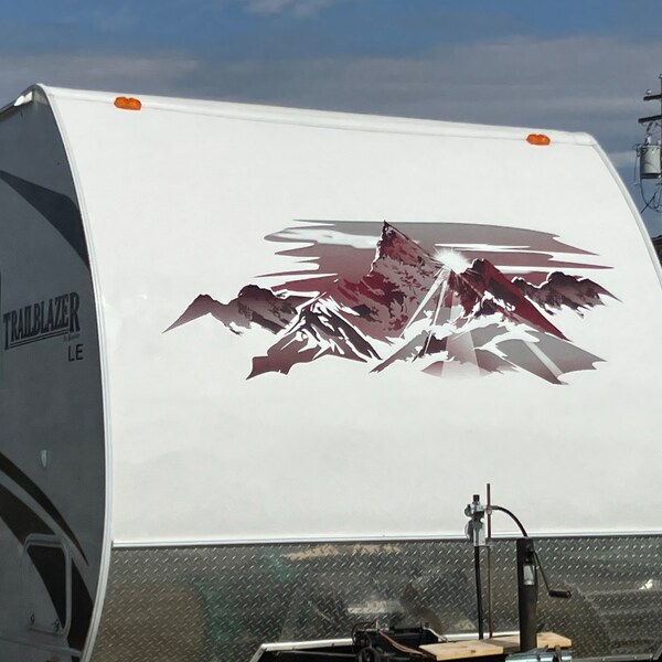 1 RV Trailer Motorcoach Mountain Scene Decal Graphic -630 - Etsy