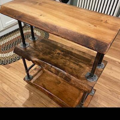 Rustic Live Edge Log TV Stand for Living Room With Media Center ...