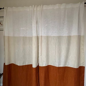Two Tone Color Block Curtain Custom Size Color Block Drapes - Etsy