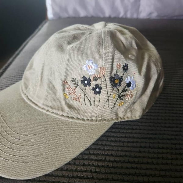 Customizable Floral Embroidered Dad Hat, Vintage Baseball Hat, Wash Hat ...